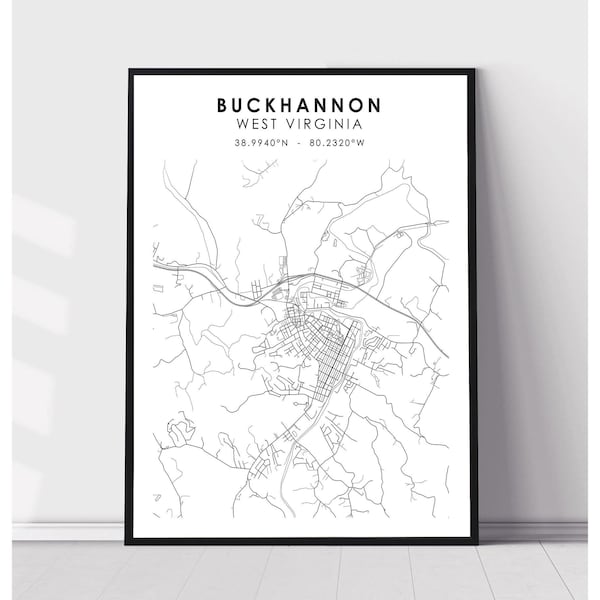 Buckhannon Wv Map - Etsy