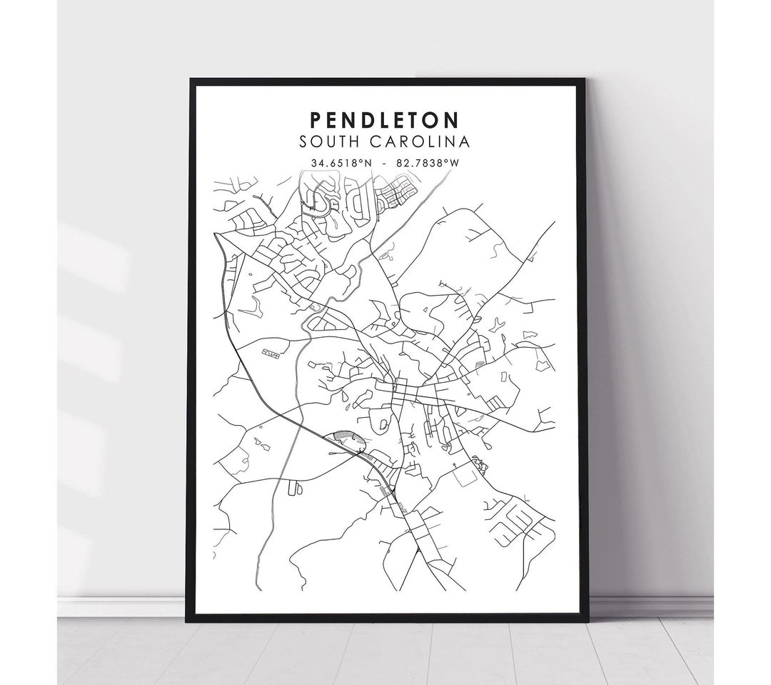 Pendleton City Map Print Pendleton South Carolina Map Print Pendleton ...