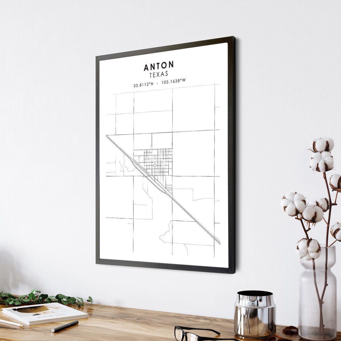 Anton City Map Print | Anton Texas Map Print | Anton Texas Map Decor ...