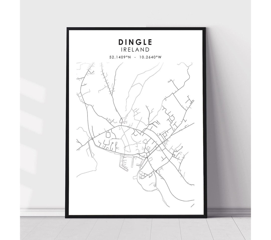 Dingle Map Print | Dingle Ireland Map Print | Dingle Ireland Map Decor ...