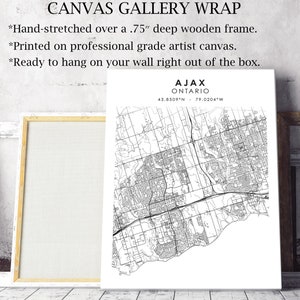Ajax City Map Print | Ajax Ontario Map Print | Ajax Ontario Map Decor ...