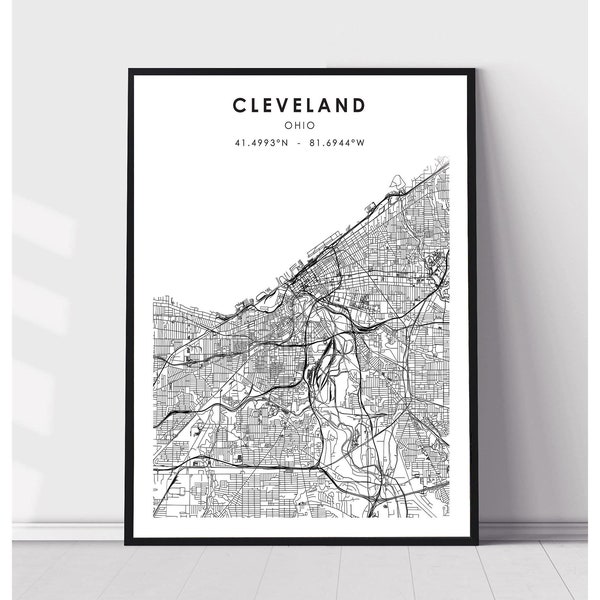 Cleveland Map - Etsy
