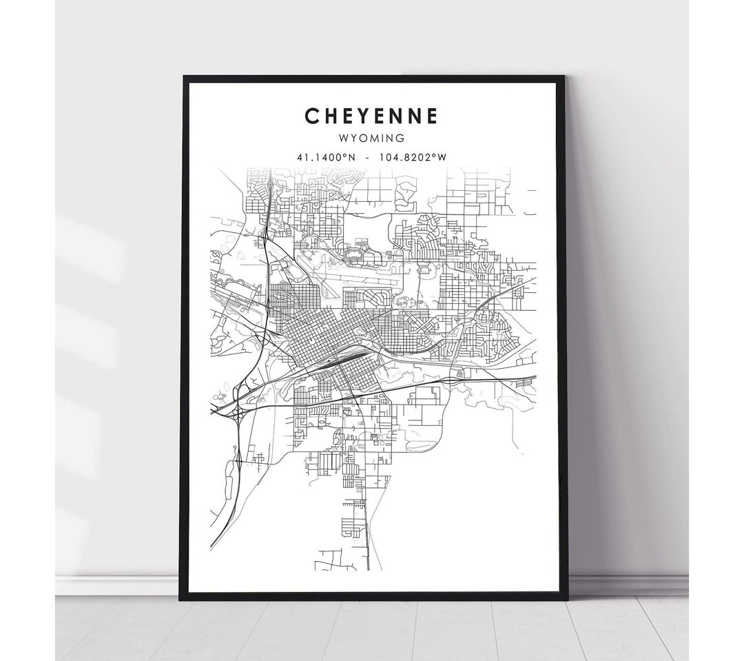 Cheyenne Map Print | Cheyenne Wyoming Map Print | Cheyenne Wyoming Map ...