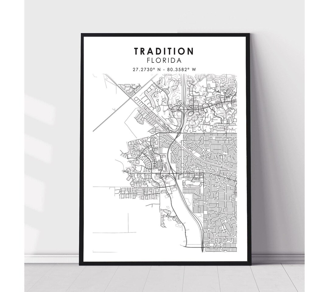 Tradition Map Print | Tradition Florida Map Print | Tradition Florida ...
