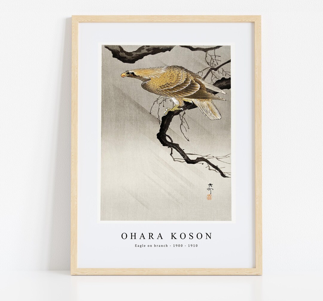 Ohara Koson Print Download Digital File - Eagle on Branch (1900 - 1910 ...