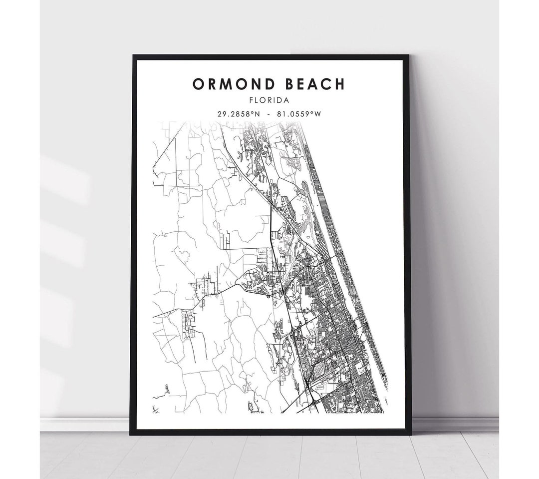 Ormond Beach Map Print | Ormond Beach Florida Map Print | Ormond Beach ...
