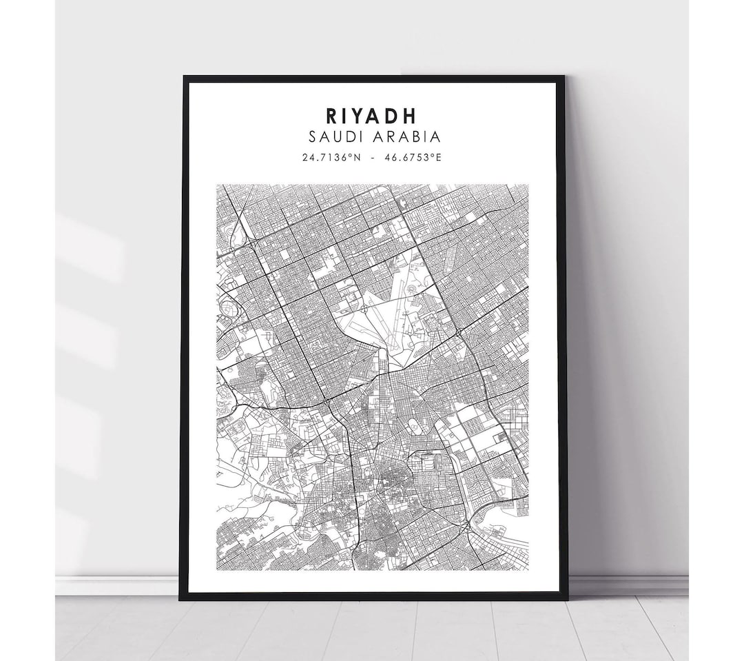 Riyadh Map Print Riyadh Saudi Arabia Map Print Riyadh Saudi Arabia Map ...