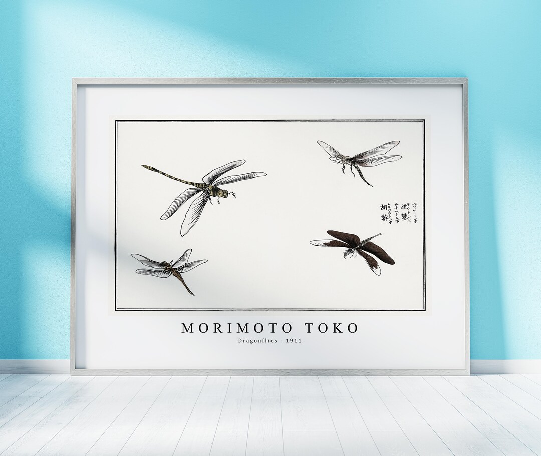 Morimoto Toko Print Download Digital File - Dragonflies 1911 Wall Art ...