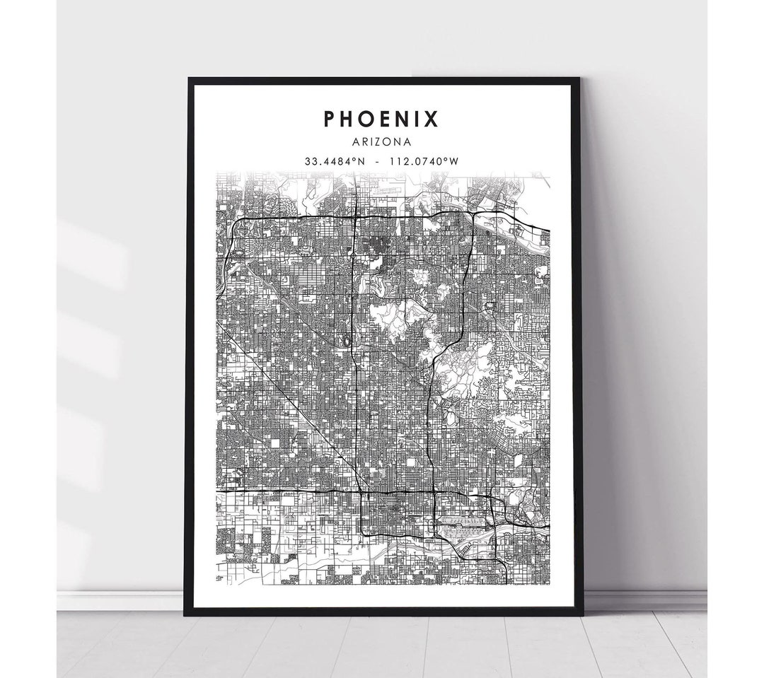 Phoenix Map Print | Phoenix Arizona Map Print | Phoenix Arizona Map ...