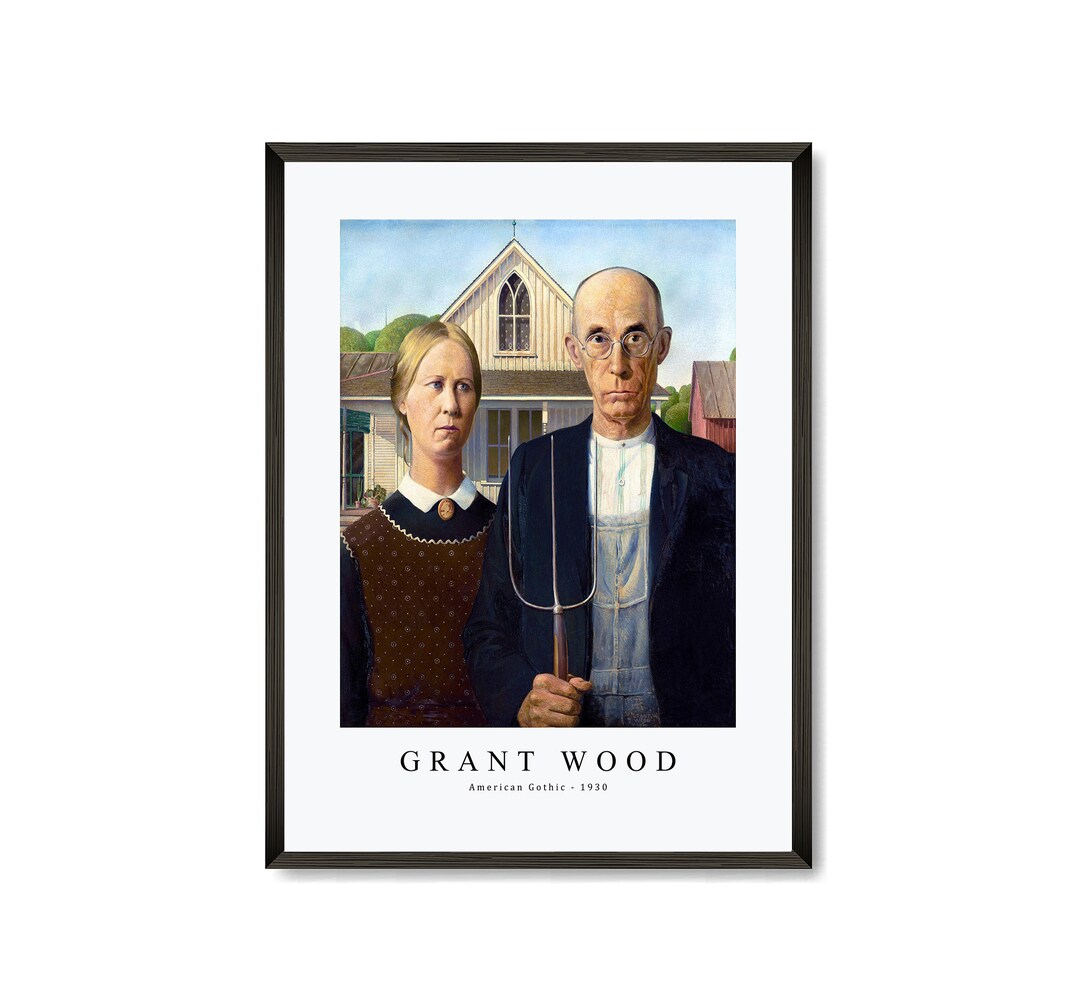 Grant Wood Art Print | American Gothic 1930 | Grant Wood Wall Art Decor ...
