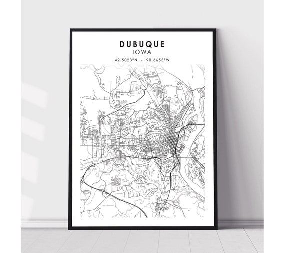 Dubuque Map Print Dubuque Iowa Map Print Dubuque Iowa Map - Etsy