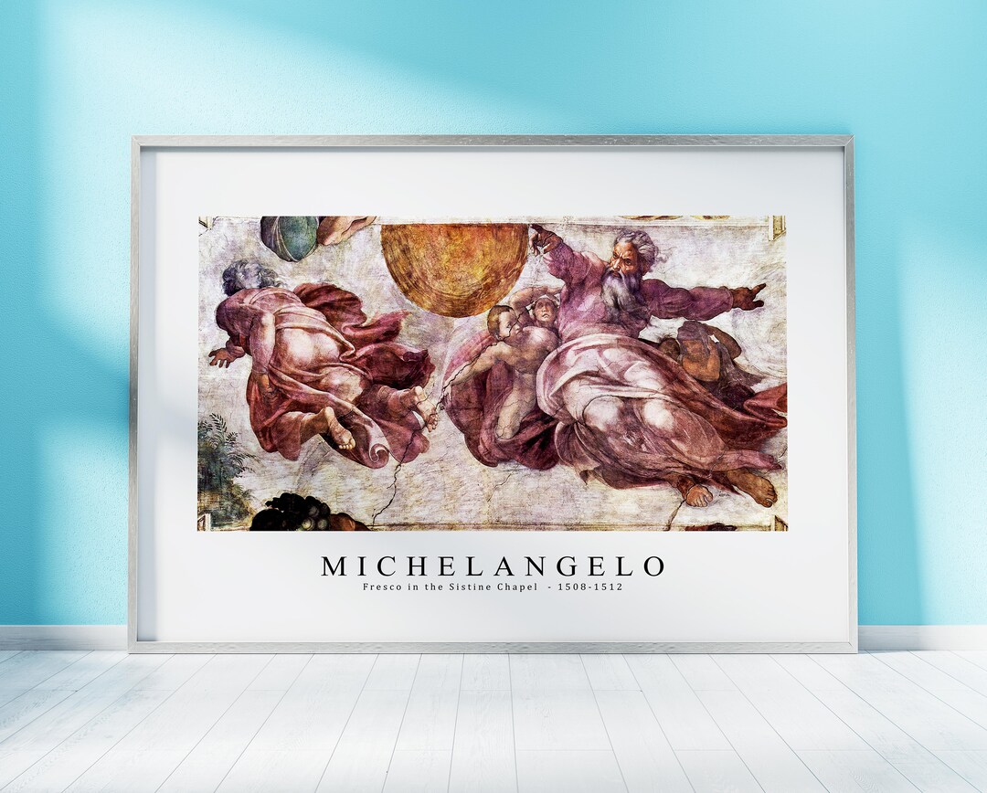 Michelangelo Print Download Digital File, Michelangelo - Fresco in the ...