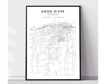 Hood River Map - Etsy