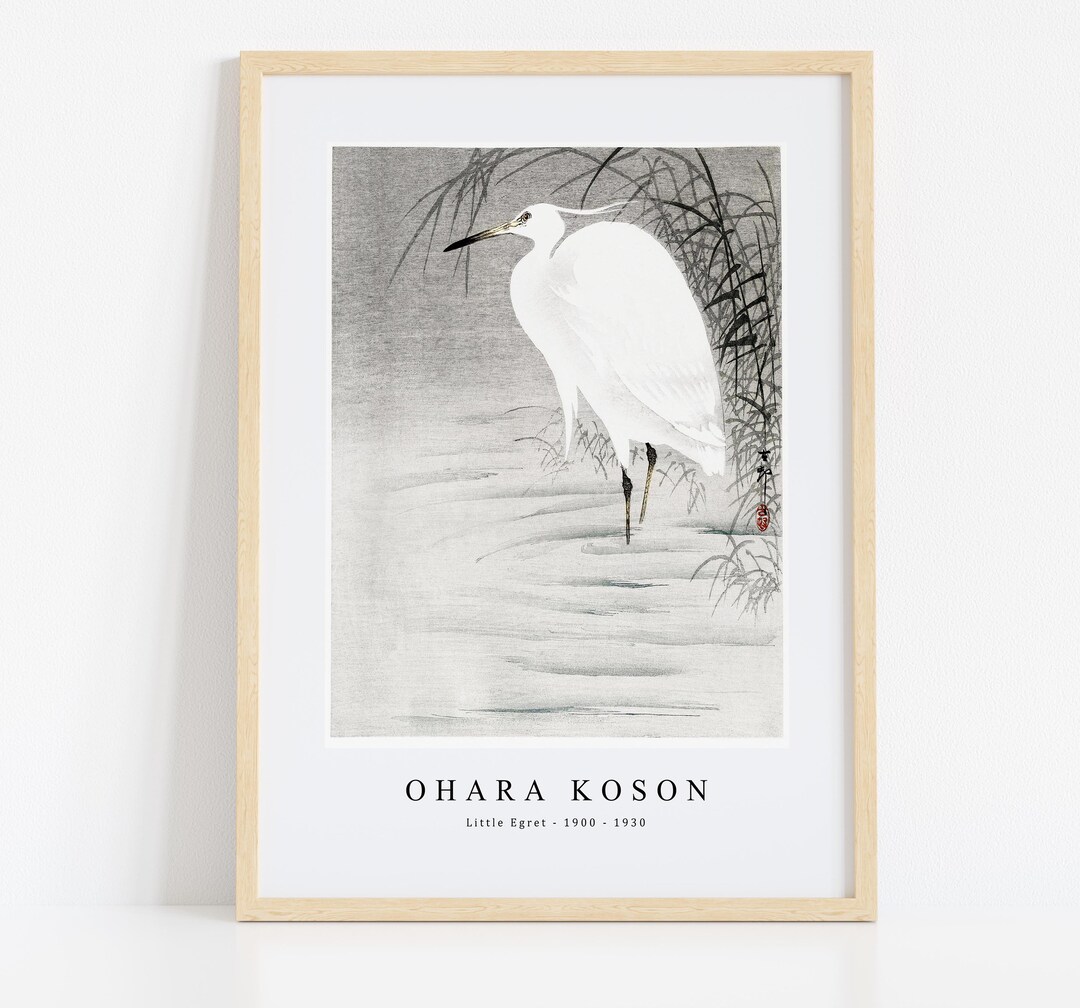 Ohara Koson Print Download Digital File - Little Egret (1900 - 1930 ...