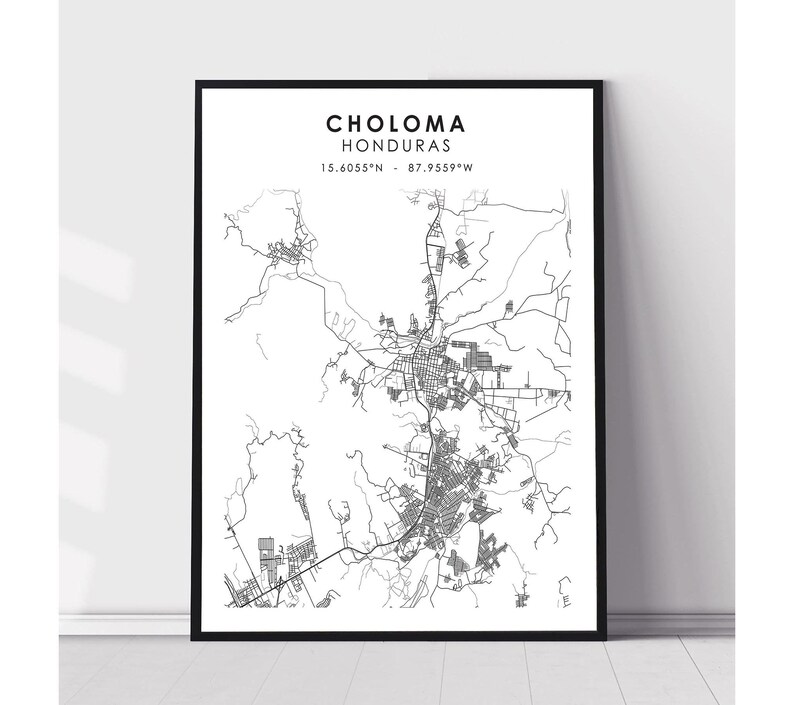 Choloma Map Print Choloma Honduras Map Print Choloma - Etsy