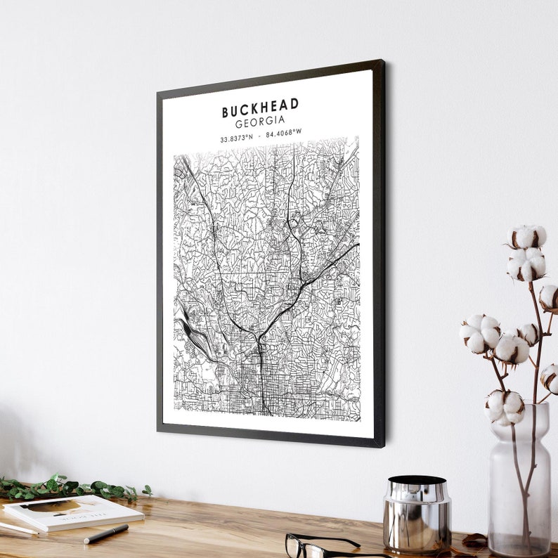 Buckhead Map Print | Buckhead Georgia Map Print | Buckhead Georgia Map ...