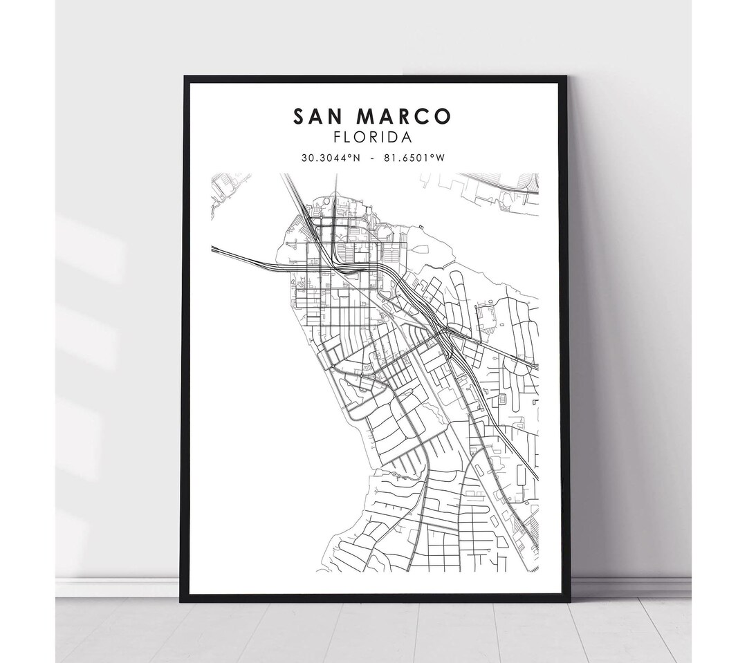 San Marco Map Print | San Marco Florida Map Print | San Marco Florida ...