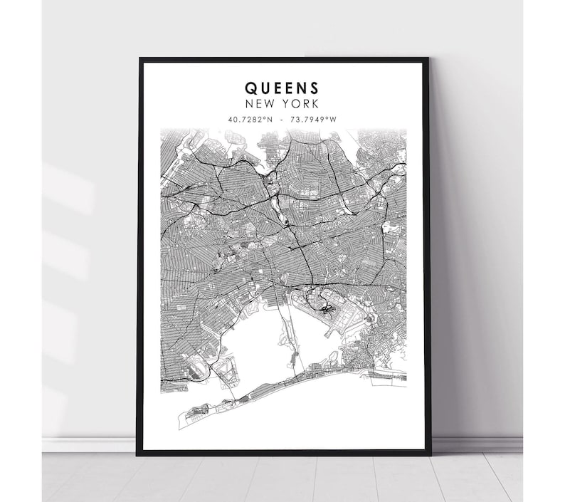Queens Map Print Queens New York Map Print Queens New York - Etsy