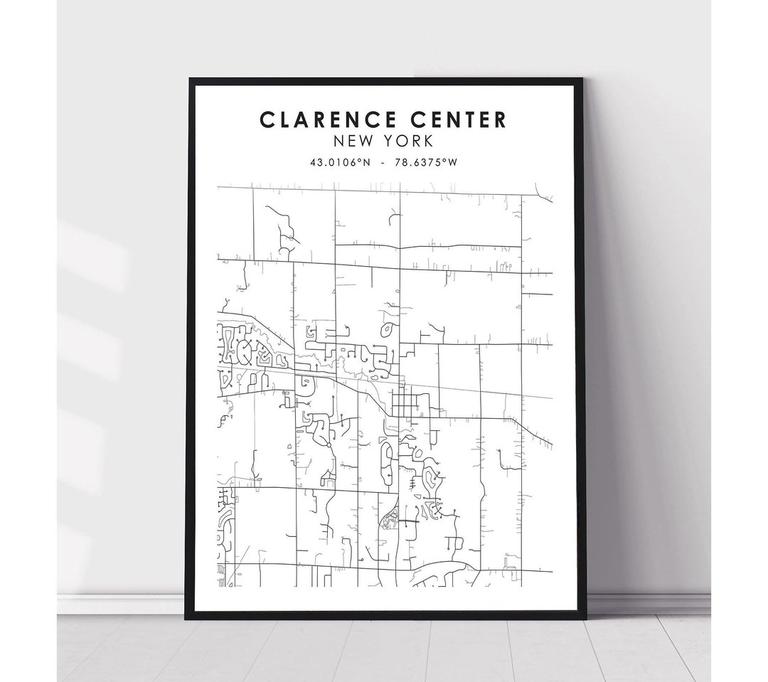 Clarence Center Map Print | Clarence Center New York Map Print ...