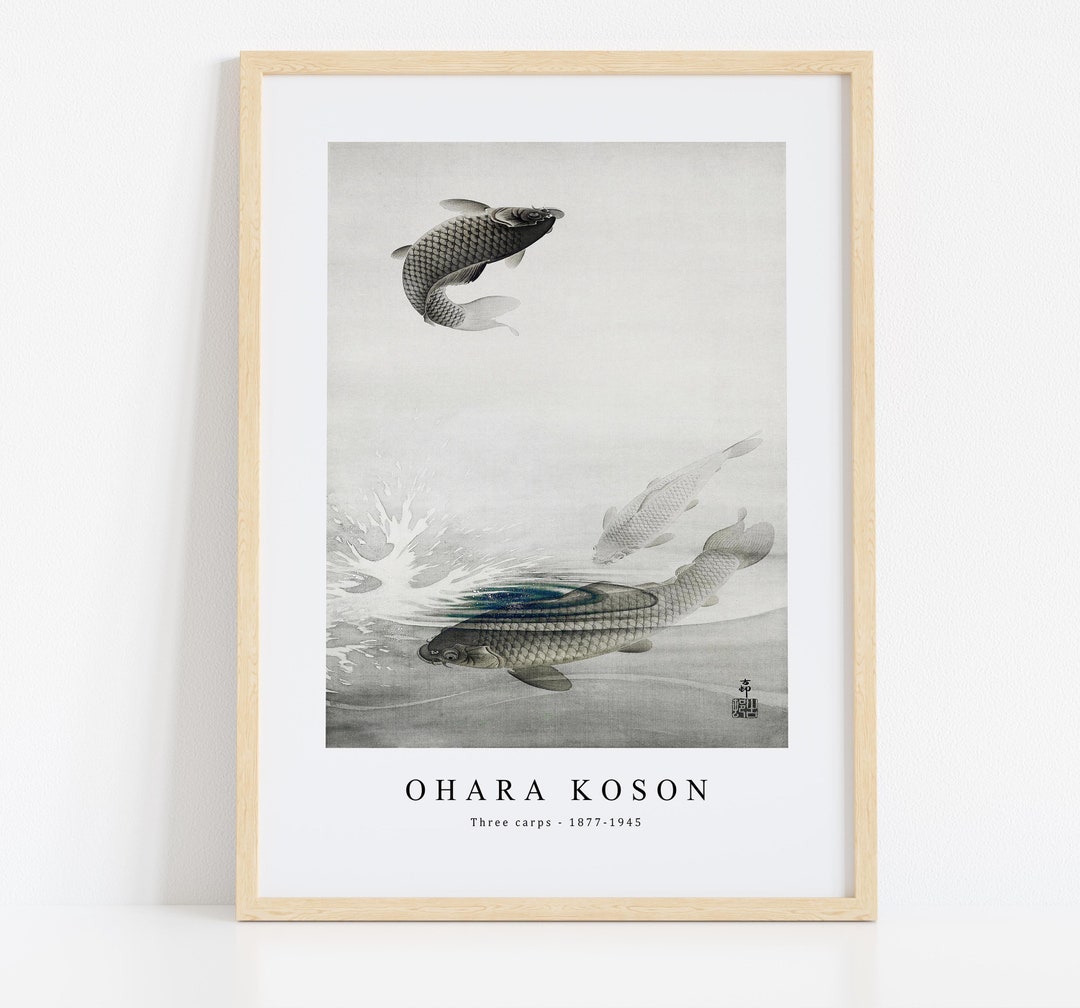 Ohara Koson Print Download Digital File - Three Carps (1877-1945) Wall ...