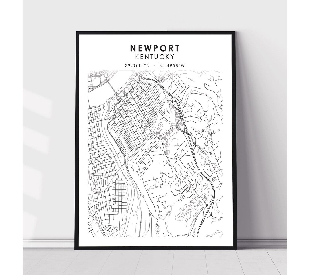 Newport Map Print | Newport Kentucky Map Print | Newport Kentucky Map ...