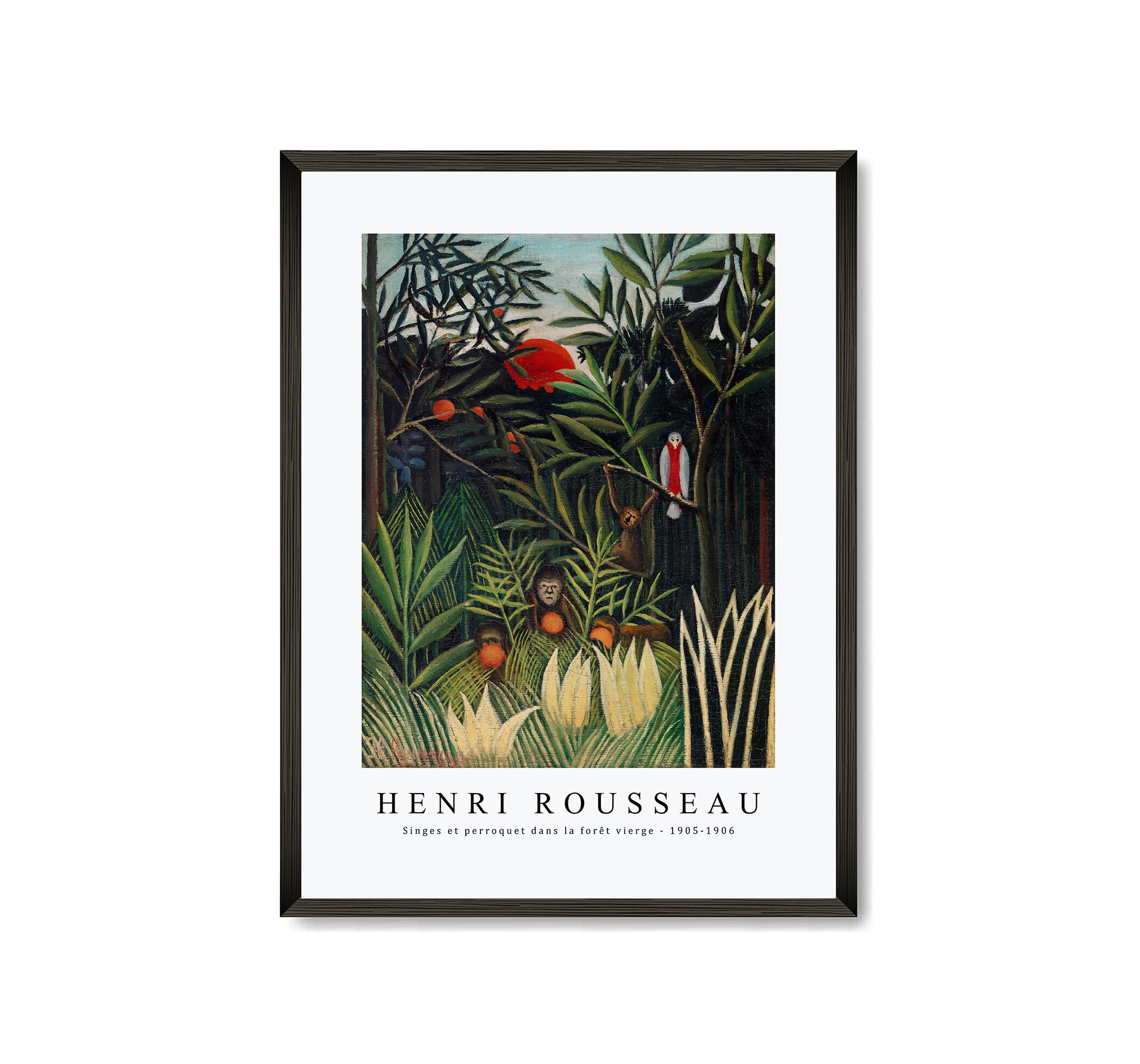 Henri Rousseau Art Print Henri Rousseau-monkeys and Parrot - Etsy