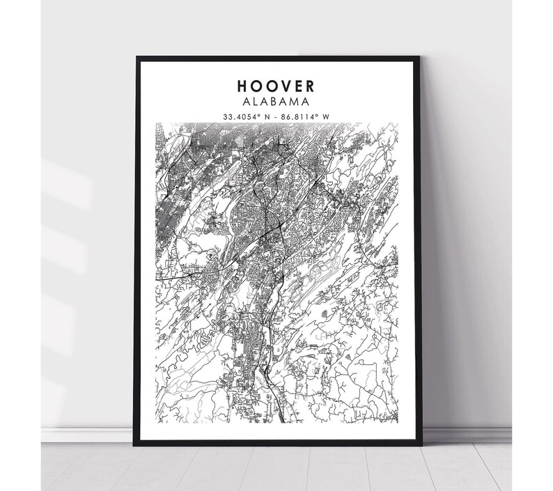 Hoover City Map Print Hoover Alabama Map Print Hoover - Etsy
