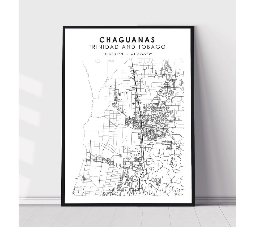 Chaguanas Map Print | Chaguanas Trinidad and Tobago Map Print ...