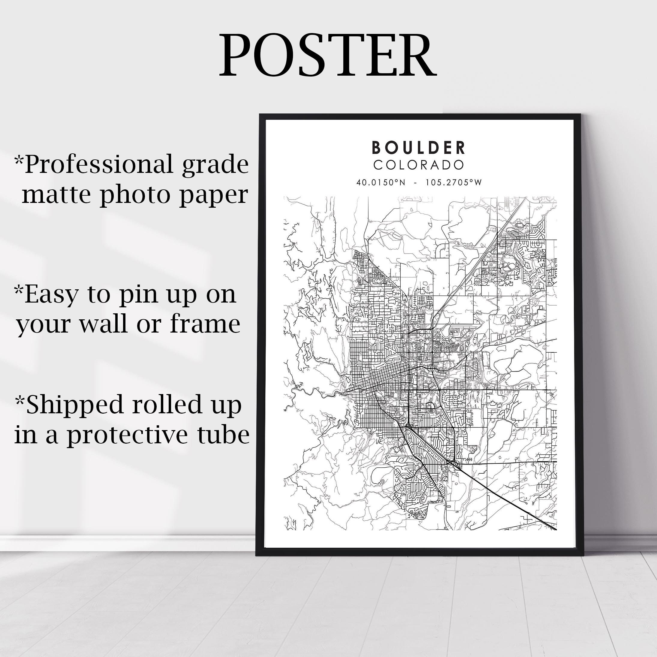 Boulder Map Print | Boulder Colorado Map Print | Boulder Colorado Map ...