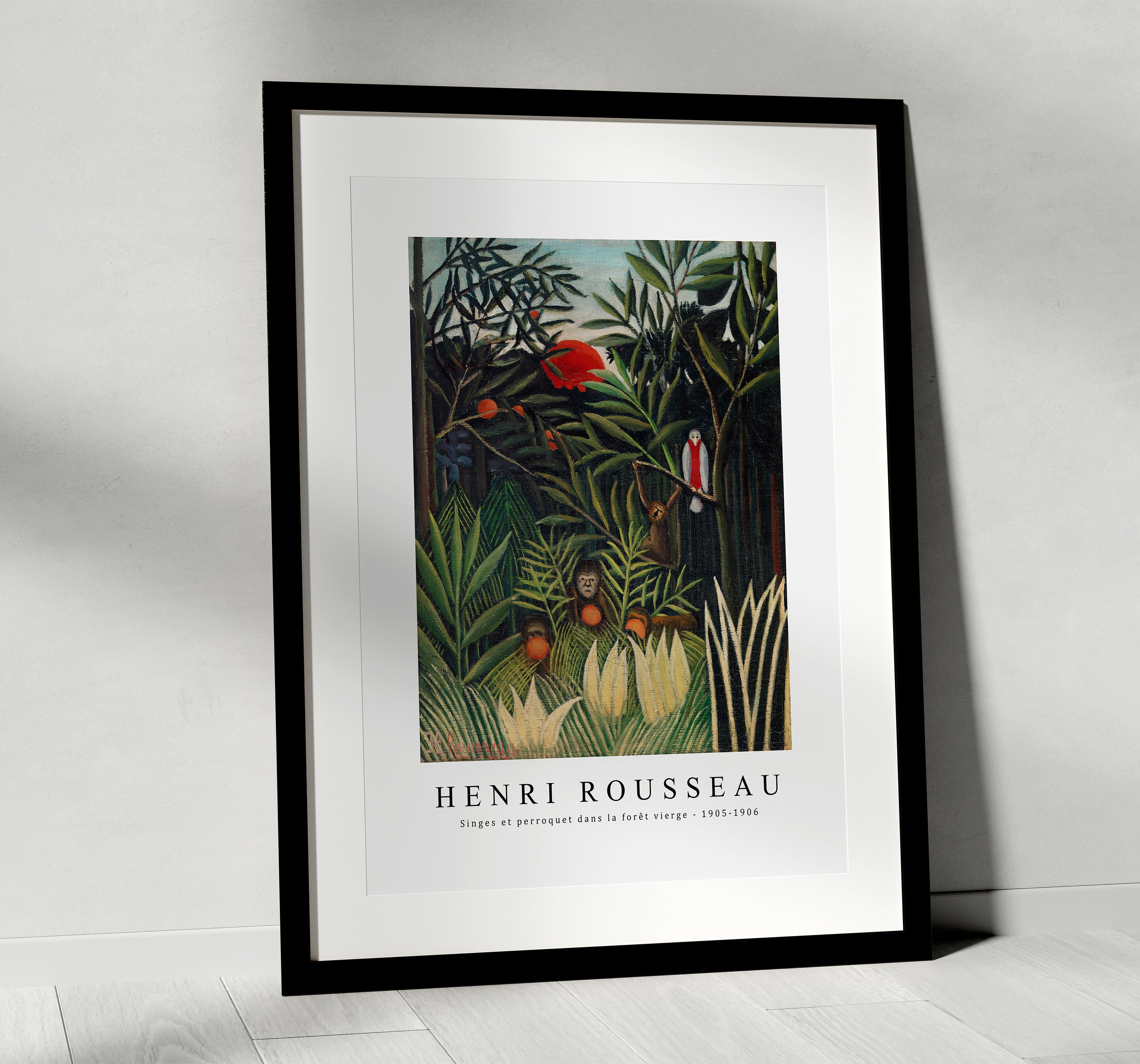 Henri Rousseau Art Print Henri Rousseau-monkeys and Parrot - Etsy