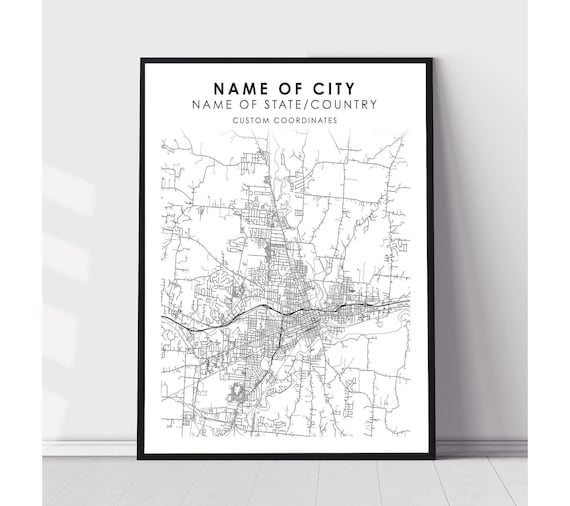 Custom City Map Print Custom Country Map Print Custom Map | Etsy