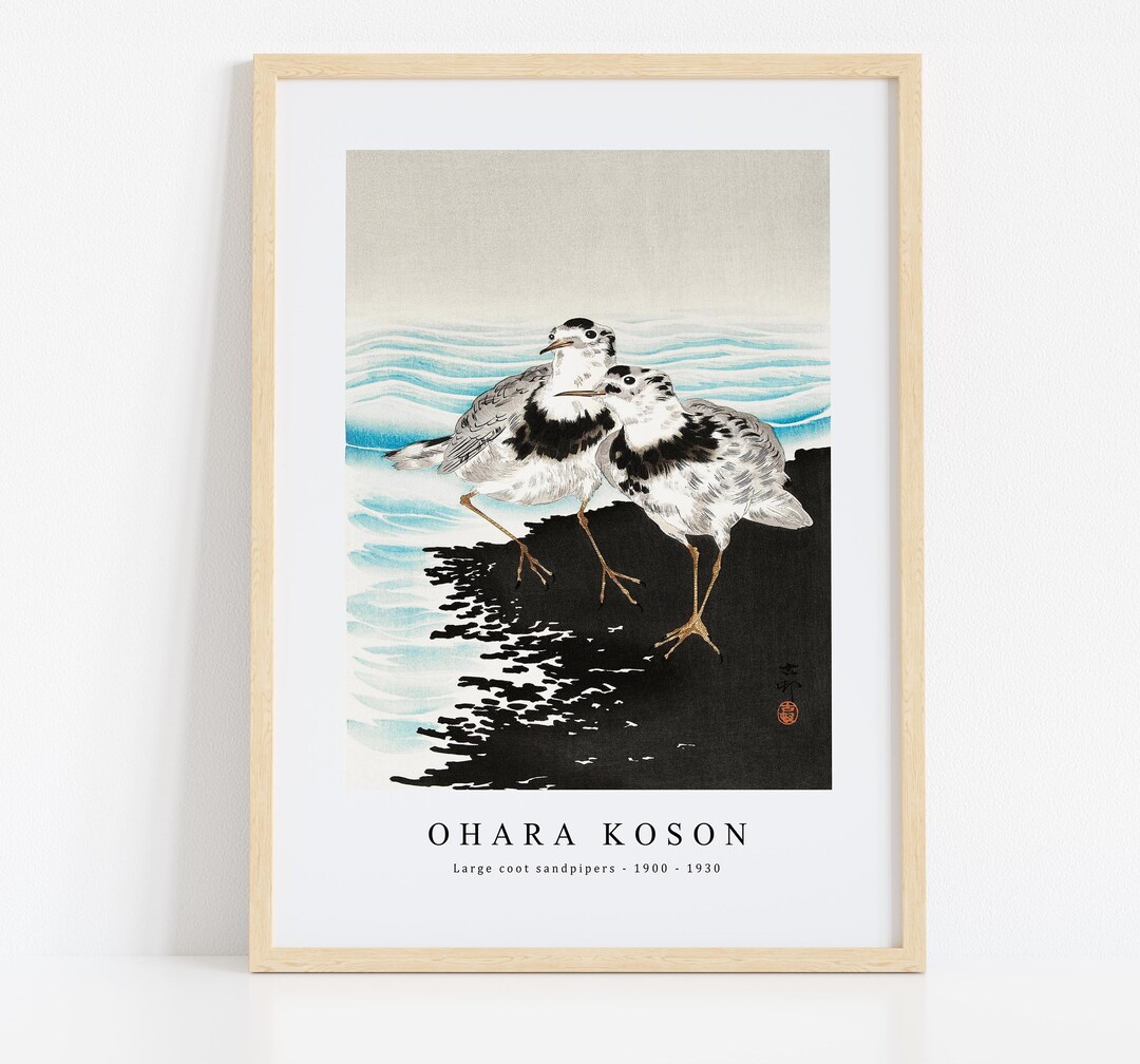 Ohara Koson Print Download Digital File - Large Coot Sandpipers (1900 ...
