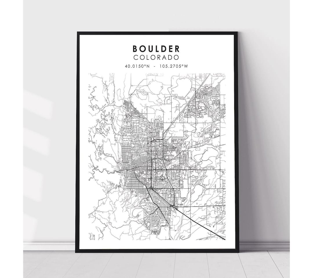 Boulder Map Print | Boulder Colorado Map Print | Boulder Colorado Map ...