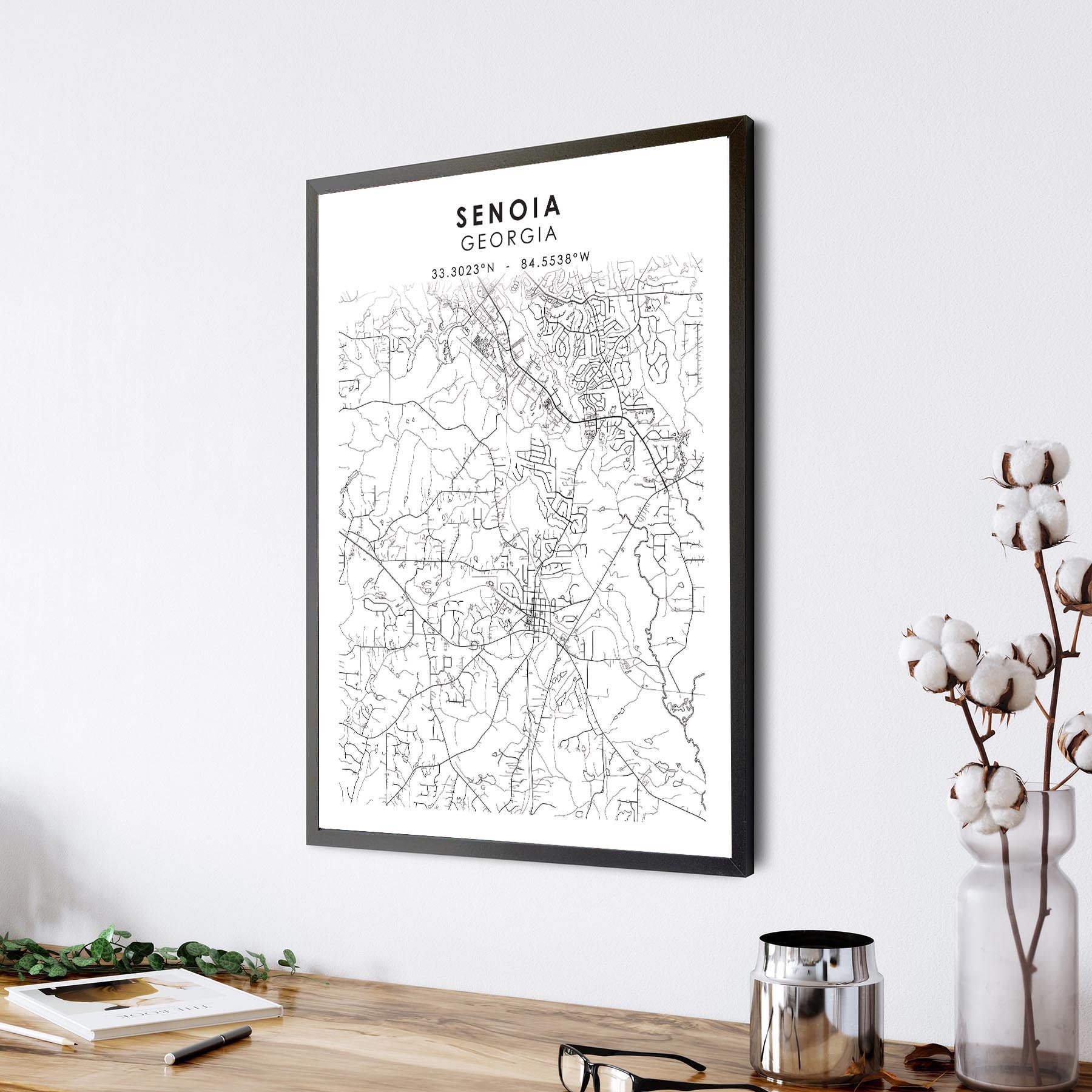 Senoia Map Print | Senoia Georgia Map Print | Senoia Georgia Map Decor ...