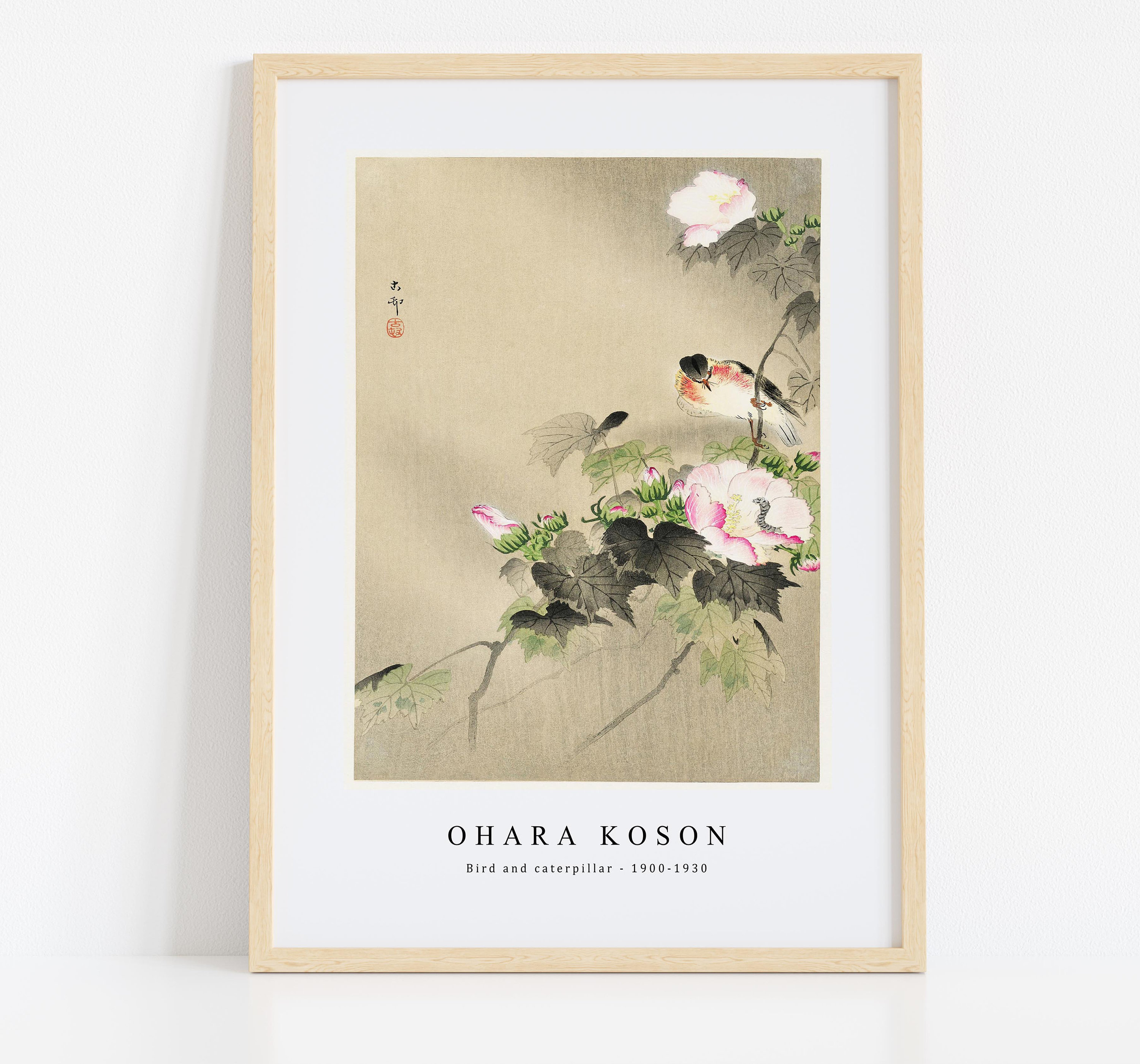 Ohara Koson Print Download Digital File Bird and Caterpillar - Etsy