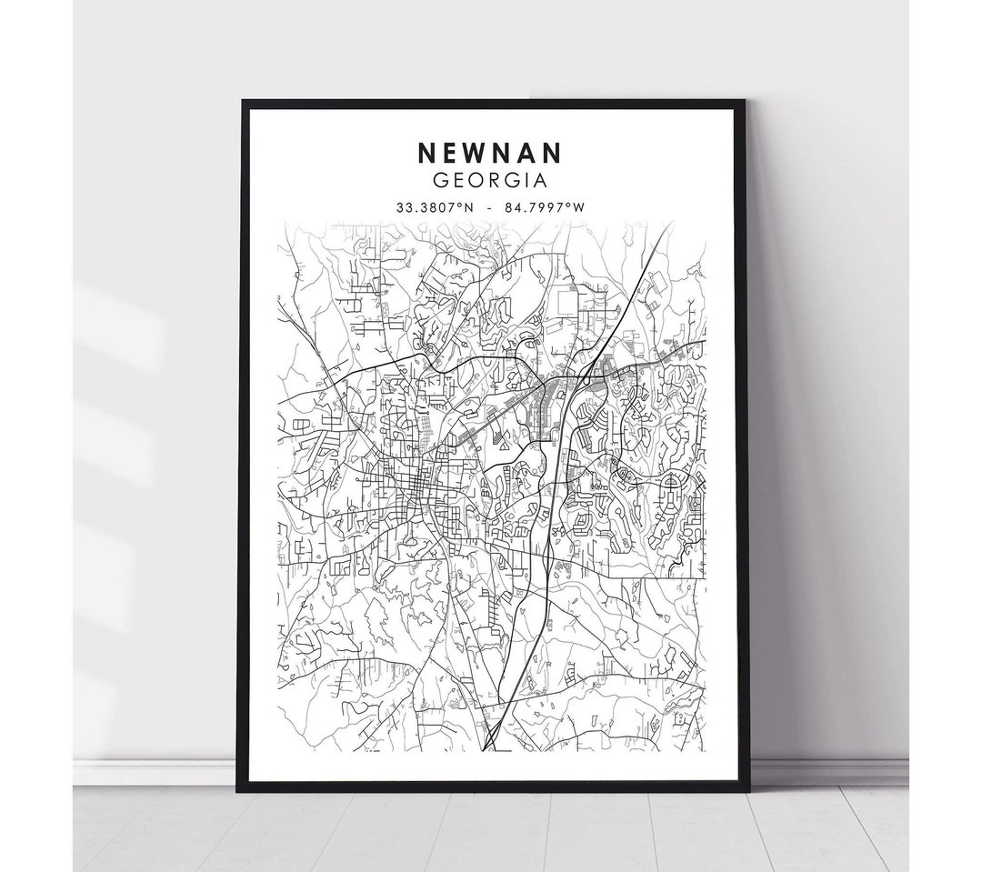 Newnan Map Print | Newnan Georgia Map Print | Newnan Georgia Map Decor ...