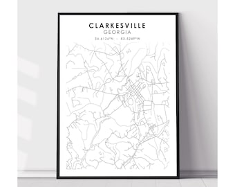 Clarkesville Map Art - Etsy