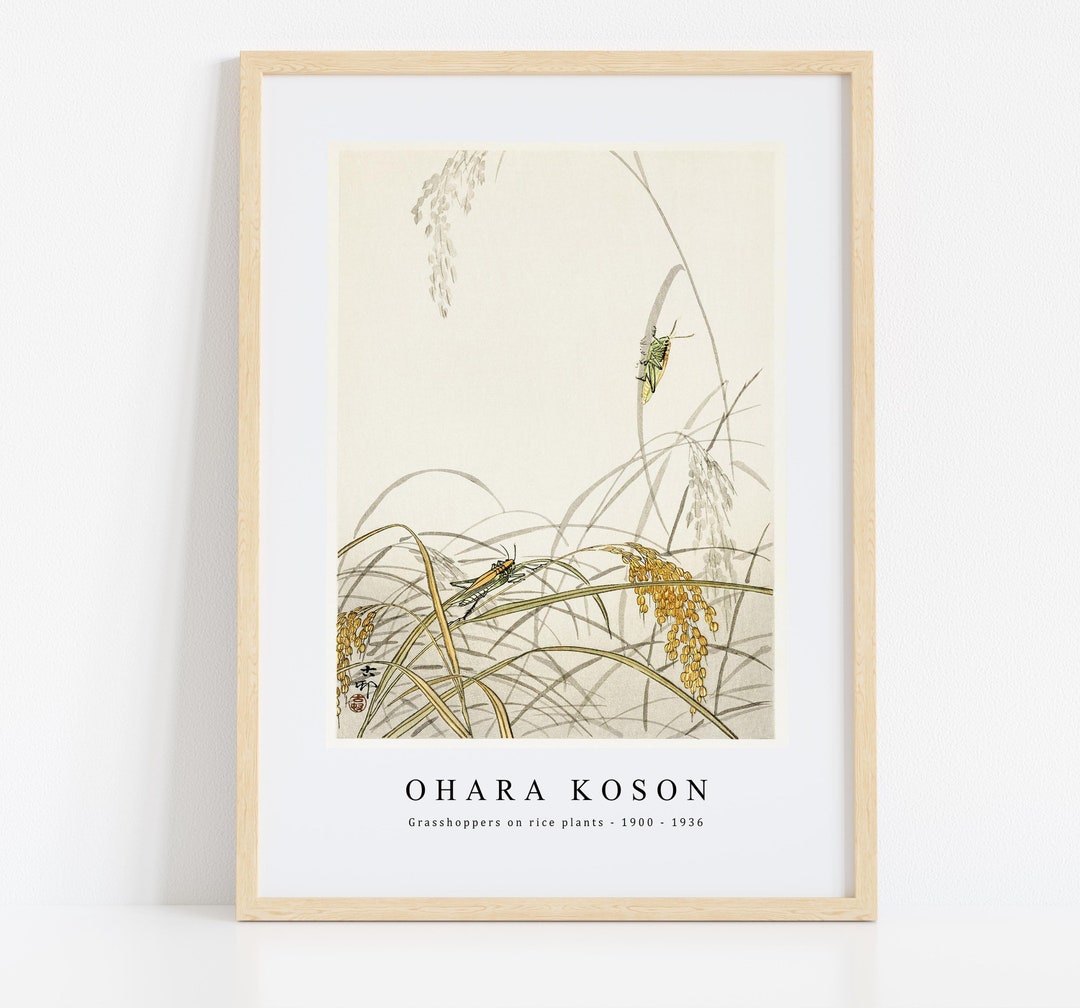Ohara Koson Print Download Digital File - Grasshoppers on Rice Plants ...