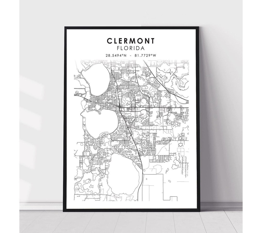 Clermont Map Print | Clermont Florida Map Print | Clermont Florida Map ...