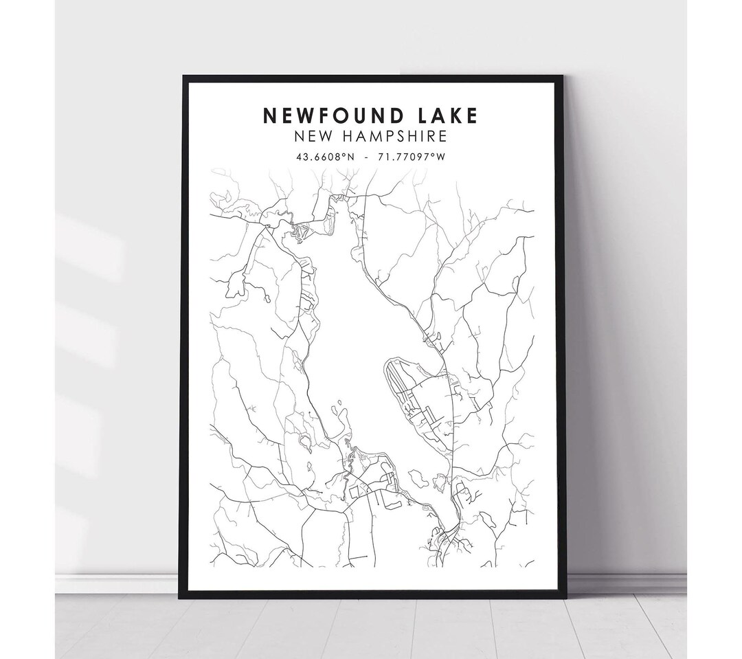 Newfound Lake Map Print | Newfound Lake New Hampshire Map Print ...