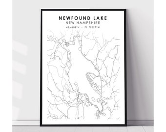Newfound Lake Map - Etsy