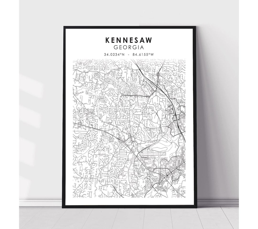 Kennesaw Map Print | Kennesaw Georgia Map Print | Kennesaw Georgia Map ...