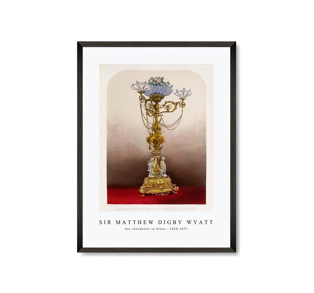 Sir Matthew Digby Wyatt Art Print | Gas Chandelier in Brass 1820-1877 ...