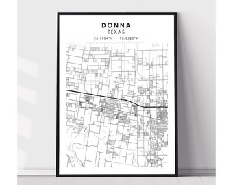 Donna Texas Map - Etsy