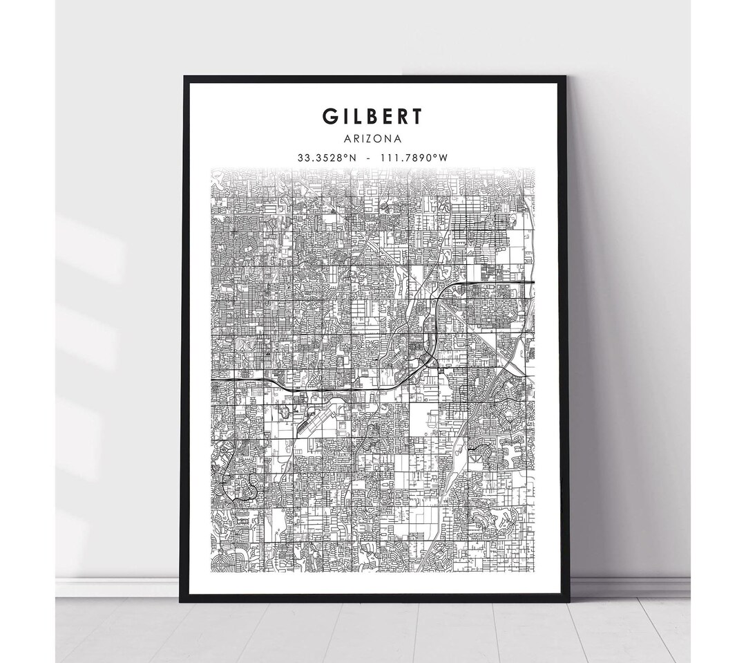 Gilbert Map Print | Gilbert Arizona Map Print | Gilbert Arizona Map ...