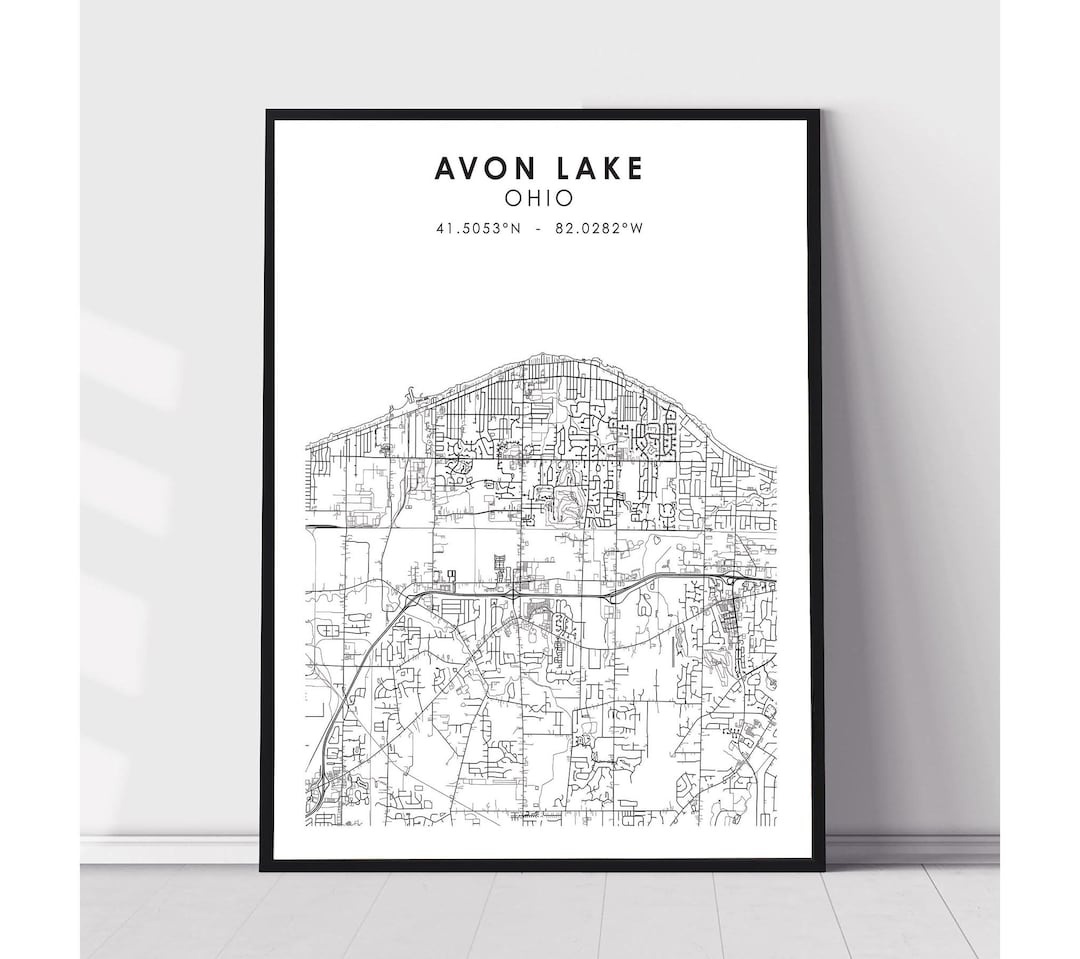 Avon Lake City Map Print | Avon Lake Ohio Map Print | Avon Lake Ohio ...