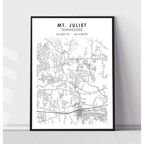 Mt Juliet Map Art - Etsy