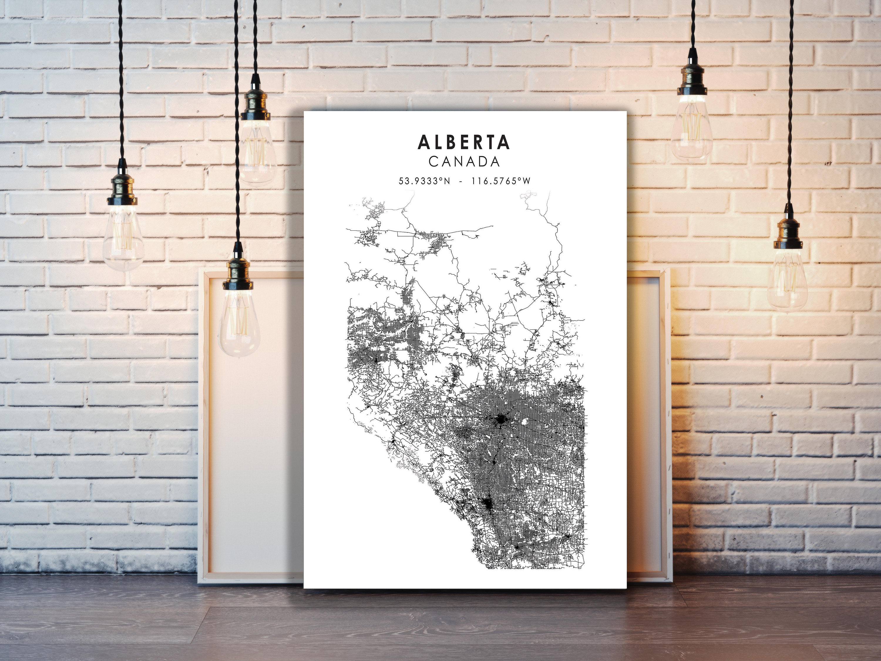 Alberta Map Print | Alberta Canada Map Print | Alberta Canada Map Decor ...