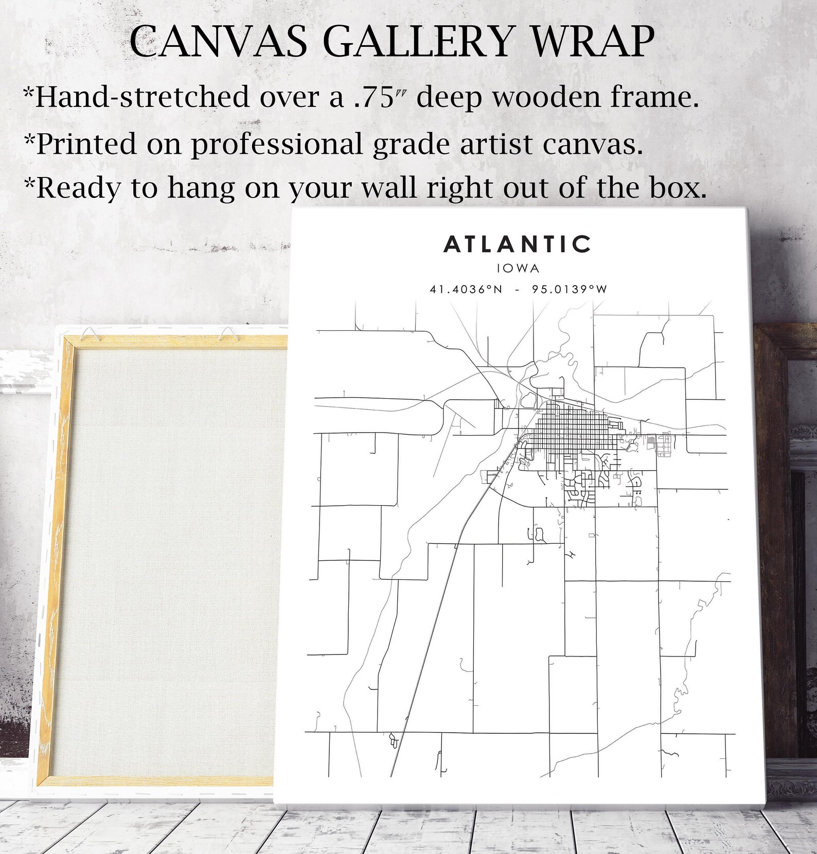 Atlantic City Map Print Atlantic Iowa Map Print Atlantic | Etsy