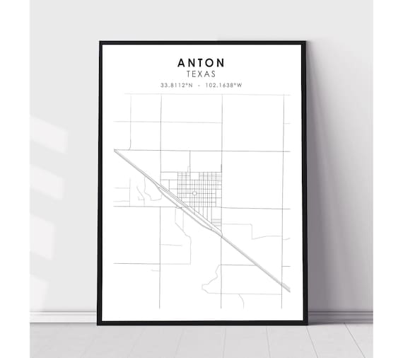 Anton City Map Print Anton Texas Map Print Anton Texas Map - Etsy